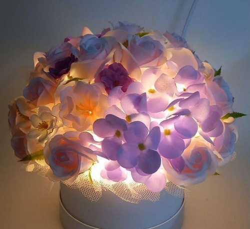 Букет-светильник из мыльных роз