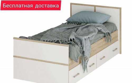 Кровать с ящиками 0,9 м "Сакура" 900 мм light