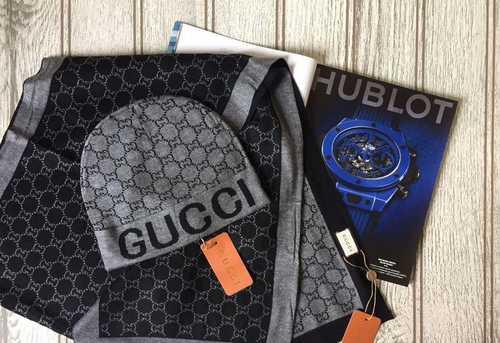 Комплект Gucci: шапка+шарф. Unisex