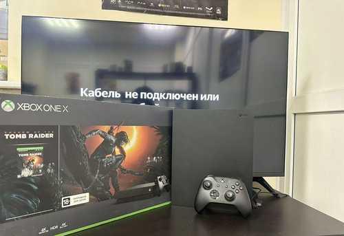 Xbox one x 1tb + коробка + 500 игр