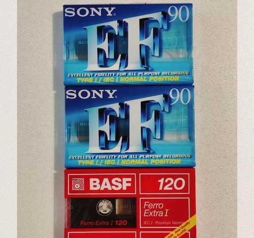 Аудиокассеты новые запечатанные Basf Sony