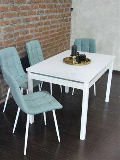 Стол с белым стеклом "Кубо"