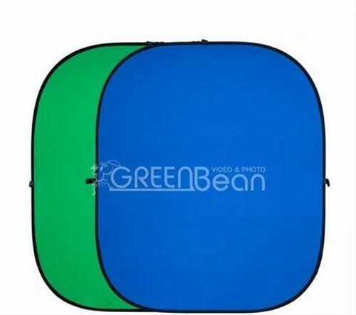 Двухсторонний тканевый фон хромакей GreenBean Twis