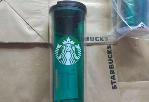 Кружка Starbucks Зелёная прозрачная бирюзовая
