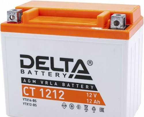 Аккумулятор delta CT 1212 12V (YTX14-BS, YTX12-BS)