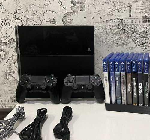 Sony PlayStation 4 500GB 2 геймпада   игры