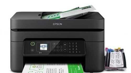 Мфу Epson Workforce WF-2850 с снпч и чернилами