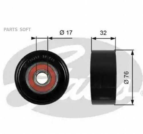 Gates T36253 Направляющий ролик привода вспомогате