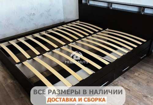 Кровать 160х200 двуспальная с ящиками