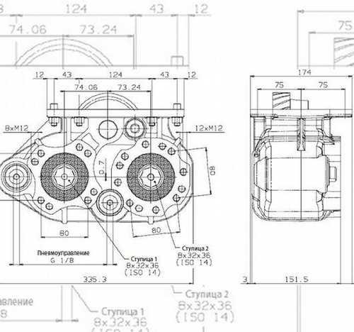 Коробка отбора мощности (ком) scania 28-9-137 для кпп GRS 900optic