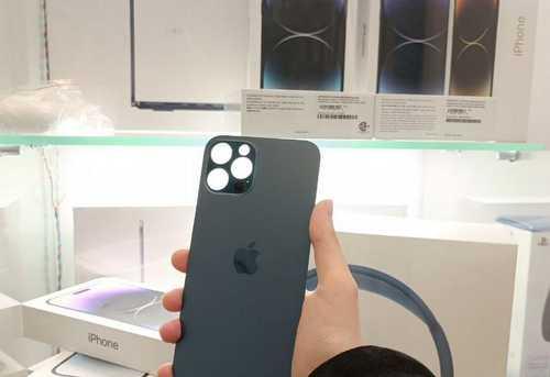 Заднее стекло на iPhone 12 Pro (синий)