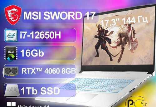 NEW MSI Sword 17"144Hz i7/16b/RTX4060/1Tb