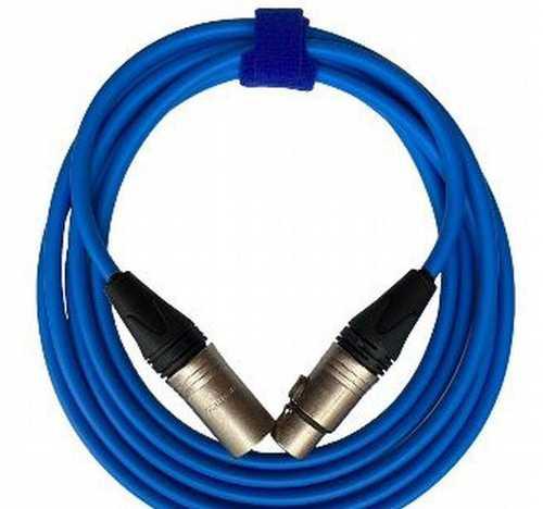 Кабель микрофонный GS-PRO XLR3F-XLR3M (blue) 10 метров