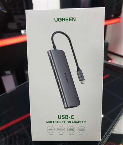 Док-станция Ugreen CM195, 3 в 1, Type-C