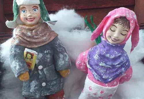 Ватные елочные игрушки