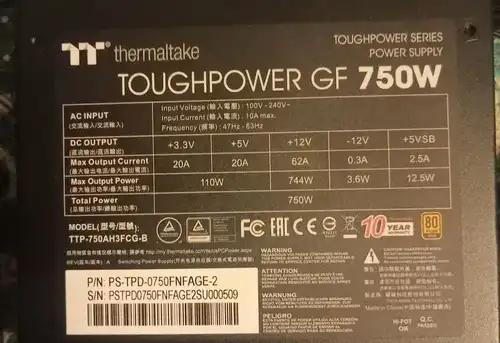 Блок питания для пк Thermaltake Toughpower GF 750W