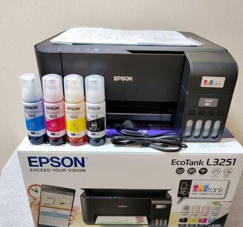 3в1 мфу цветное струйное Epson L3251 снпч