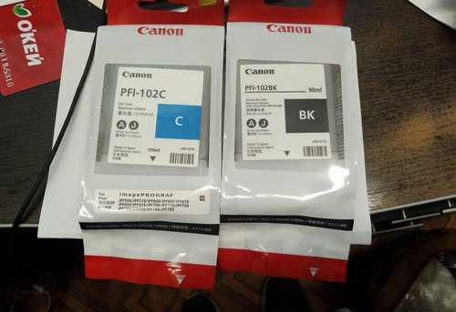 Картриджи Canon PFI-102BK, PFI-102C