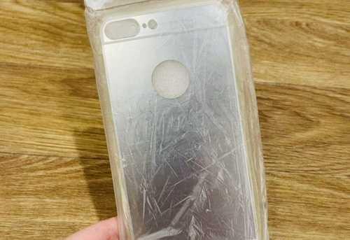 Чехол на iPhone 7 plus. Зеркальный серебро