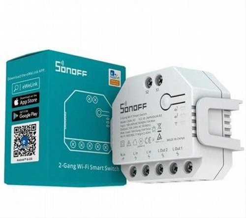 Умный 2-х канальный WiFi выключатель Sonoff dual R