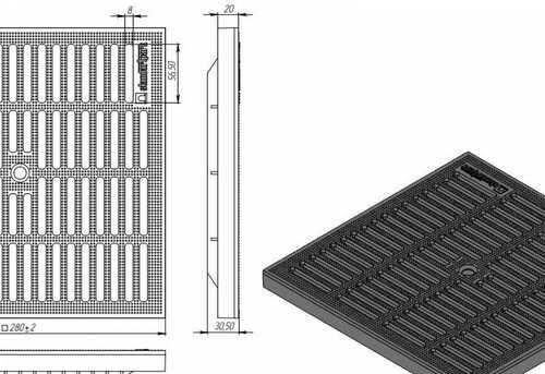 Решетка водоприемная PolyMax Basic рв-28.28-пп пла