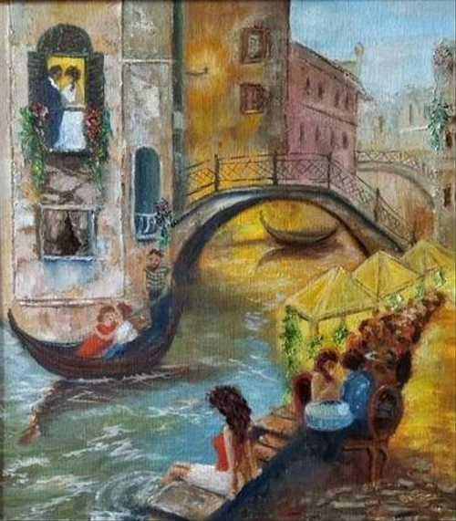 Картина маслом на холсте "Романтичная Венеция"