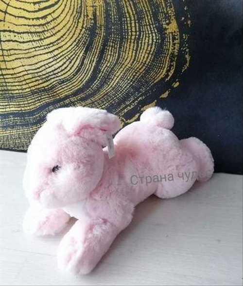 Большой меховой розовый кролик мягкая игрушка