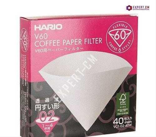 Бумажные фильтры Hario VCF-02-40W 40 шт