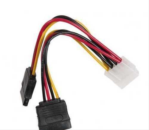 Кабель питания SATA 15см, molex 4pin/2x sata15pin