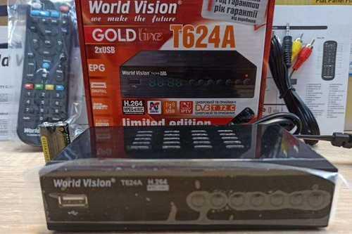 Тв-приставка World Vision T624A, обучаемый пульт