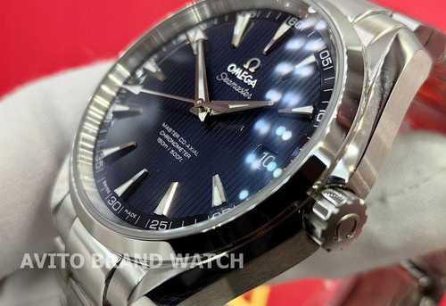 Часы Omega Aqua Terra синий циферблат новые