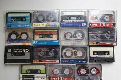 Аудиокассеты с записью разные - 15 штук