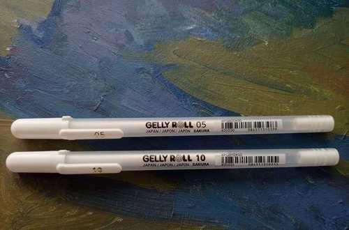 Gelly roll 05 японская гелевая белая ручка новая