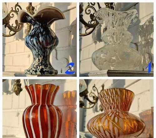 Коллекционные вазы, сульфидно-цинковое стекло,СССР