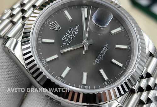 Часы мужские Rolex Datejust 41 mm серый циферблат