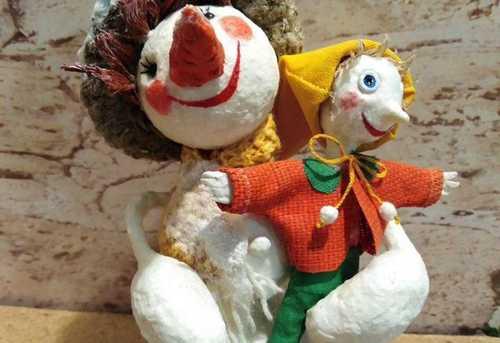 Ватная игрушка "Счастливый снеговик"