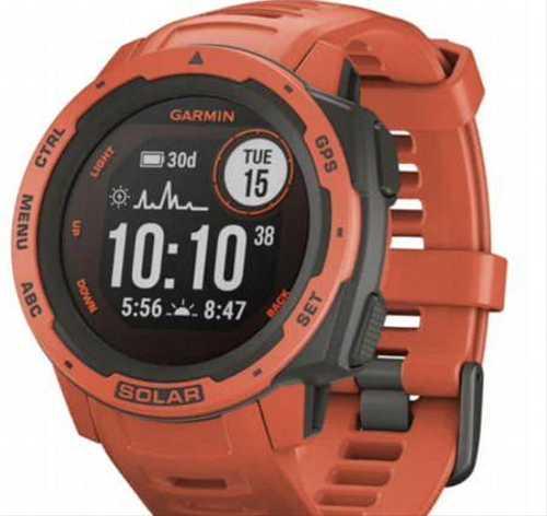 Часы Garmin Instinct Solar Flame Red