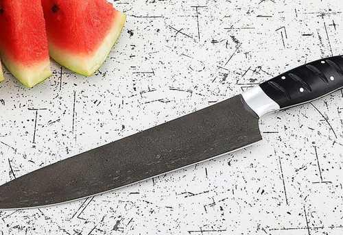 Кухонный нож Шеф № 14 сталь Х12мф рукоять акрил че