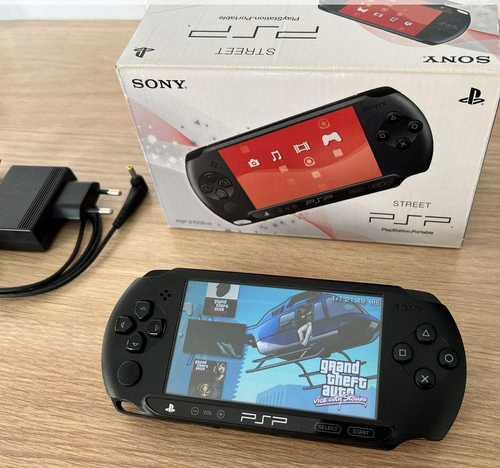 Sony PSP e1008 прошитая с коробкой, с играми