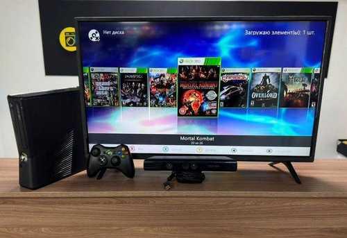 Прошитая Xbox 360 S 250Gb Freeboot + Kinect + игры