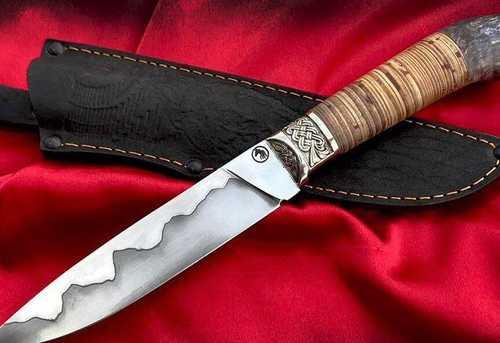 Нож "Акула", клинок сталь Ламинат, обкладки сталь