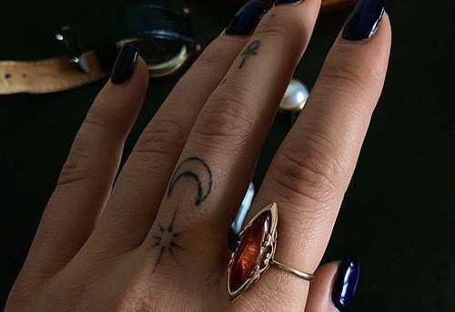 Позолоченное кольцо с янтарем
