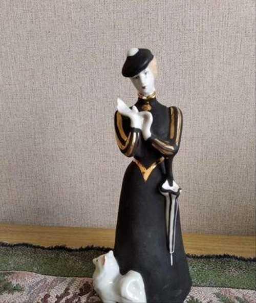 Статуэтка Дама с собачкой дулево