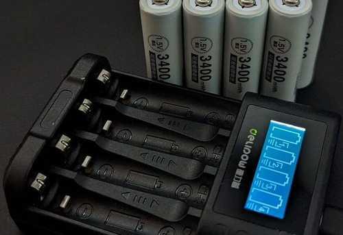 Аккумуляторные батарейки аа с зарядкой 8 шт