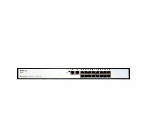 Origo OS1218P/190W/A1A Неуправляемый PoE-коммутатор 16x100Base-TX PoE , 2x1000Base-T, PoE-бюджет 190