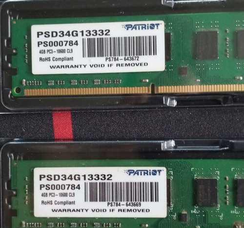 Оперативная память для пк DDR3 PSD34G13332 patriot