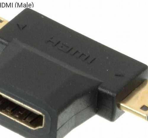 Mini hdmi (Male), Переходник NoNaMe hdmi (F) - Mi