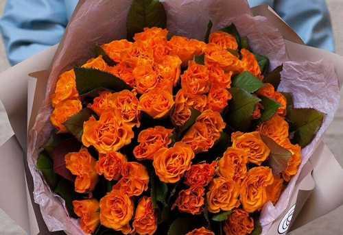Букет из 45 оранжевых роз 35-40 см (Россия)