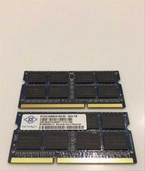 DDR3 Nanya SO-dimm 2х2Gb 1066Mhz