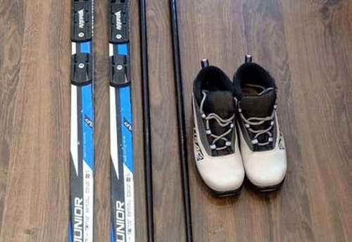 Комплект:беговые лыжи 170, палки 125, ботинки 23